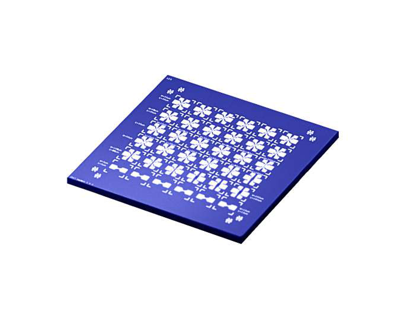 Product: Graphene Field-Effect Transistor (GFET) Chip - Grid pattern: