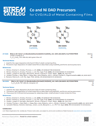 Literature Sheets - CVD, ALD Precursors